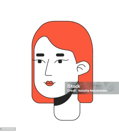 생강 머리 2d 선형 만화 캐릭터 머리를 가진 유럽 여자 2차 도형에 대한 스톡 벡터 아트 및 기타 이미지 2차 도형