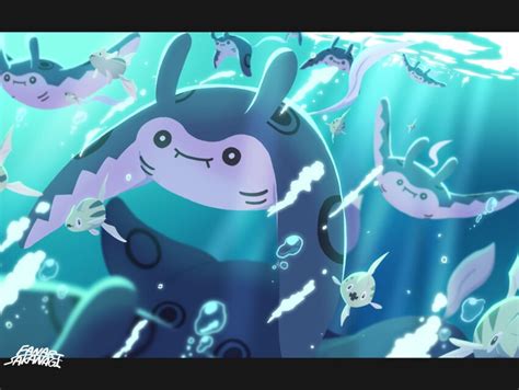 Sakanagi A R Co Mantine Remoraid Nintendo Pokemon Absurdres