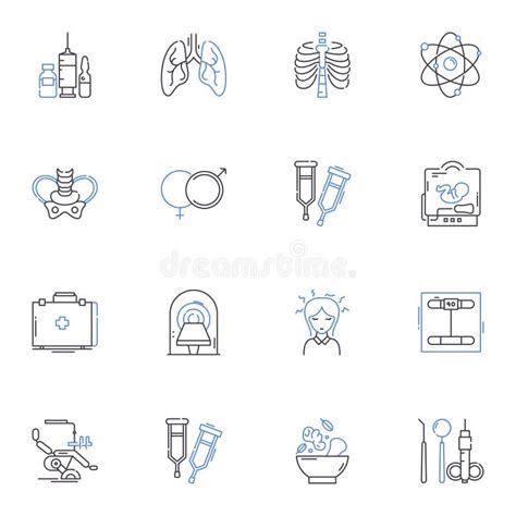 Mri Scanlijnpictogrammen Verzamelen Beeldprocedure Diagnostiek