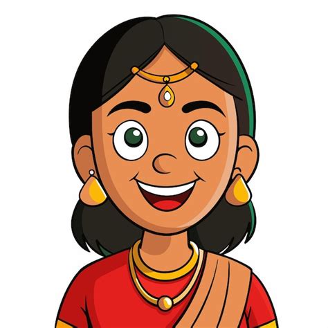 Premium Vector A Drawing Of A Woman With A Smile On Her Face