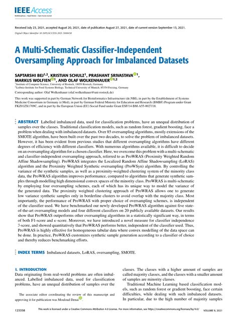 Pdf A Multi Schematic Classifier Independent Oversampling Approach