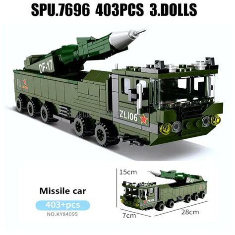 84095 403 피스 밀리터리 육군 Df17 미사일 차량 트럭 3 인형 남아용 빌딩 블록 장난감 Aliexpress