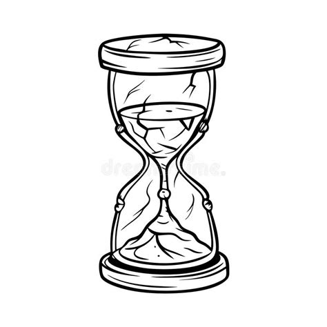 Vintage Hourglass Illustration Sands Of Time Antique Timer Concept Old
