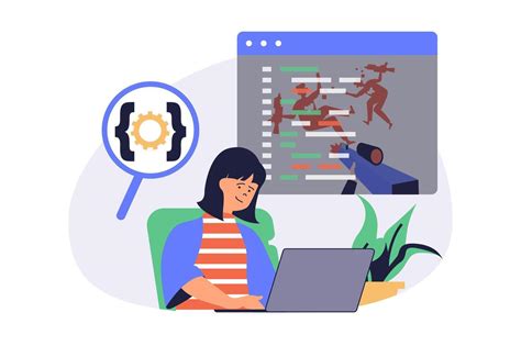 Game Developer Web Concept With Flat Cartoon People For Website Design Woman Programming And