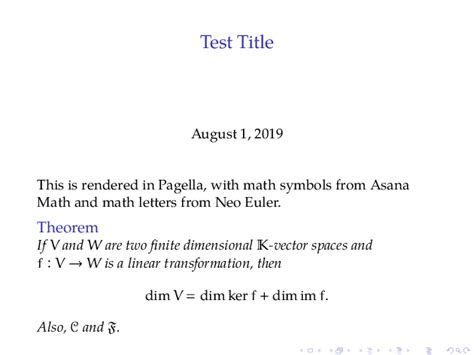 Using Mathpazo And Eulervm In Beamer TeX LaTeX Stack Exchange