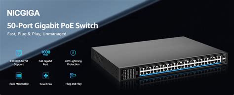 48 Port Gigabit Poe Switch Unmanaged With 48 Port Ieee802 3af At Poe Nicgiga