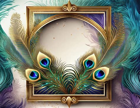 Premium Vector Frame With Peacock Feathers