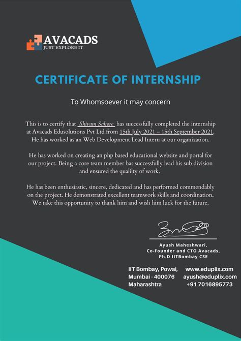 Shivam S On Linkedin Webdevelopment Intern Internships Work