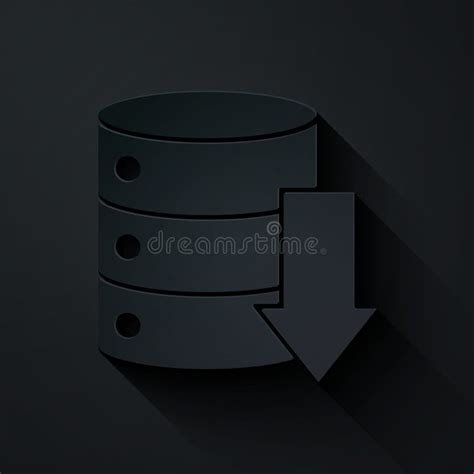 Paper Cut Server Data Web Hosting Icon Isolated On Black Background