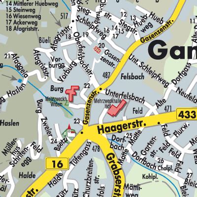 Gams Stadtpläne und Landkarten