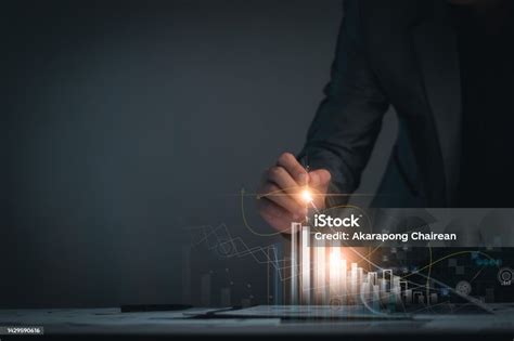 Business Success Concept Businessman Analyze Stock Market Study Future