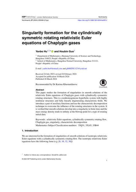 Singularity Formation For The Cylindrically Symmetric Rotating