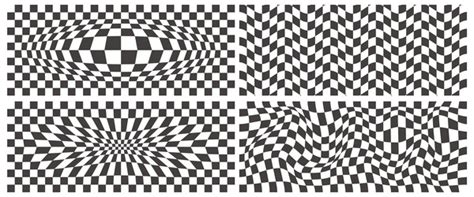 Checkerboard Wavy Pattern Abstract Chess Square Vector Image