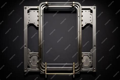 Premium Photo | Metal detector frame with metal parts on dark ...
