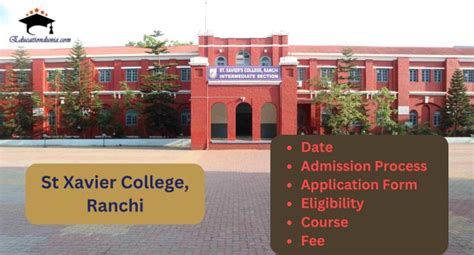 St Xavier College Ranchi Admission 2025 26 Application Last Date