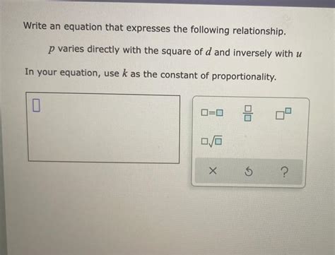 solved write an equation that expresses the following