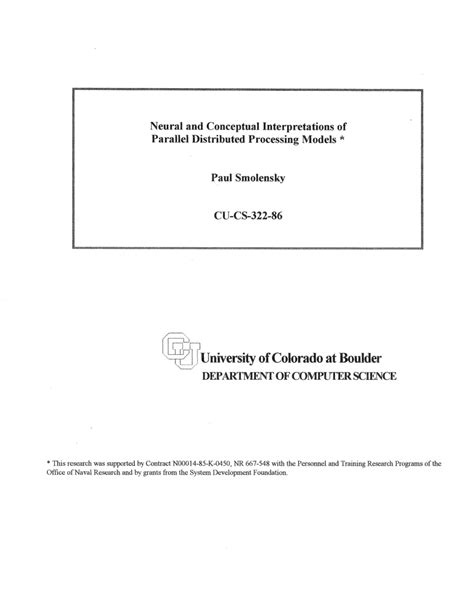 Pdf Neural And Conceptual Interpretations Of Parallel Distributed Processing Models