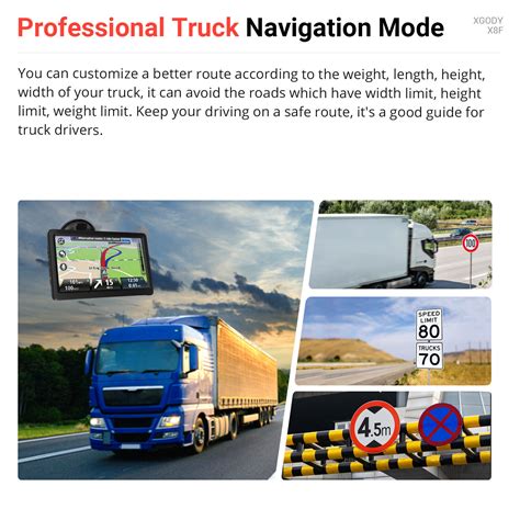 XGODY 9 Inch Truck Car GPS Navigation 8GB+256MB Free Lifetime Maps ...
