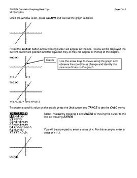 Graphing Basics On TI Graphing Calculators TPT