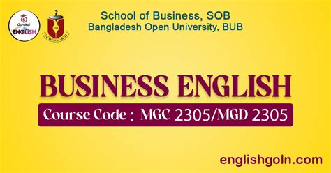 Bub Mgc 2305 Mgd 2305 Business English English Gurukul Goln