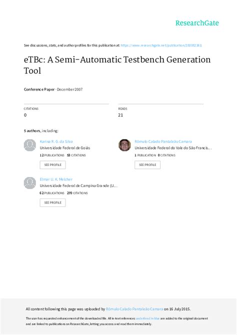 Pdf Etbc A Semi Automatic Testbench Generation Tool