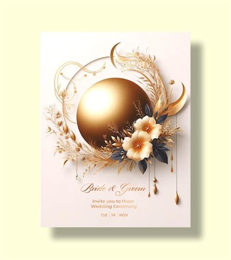 결혼 초대 카드 디자인 무료 템플릿 프리미엄 Ai 생성 Psd