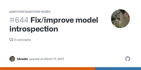 Fix Improve Model Introspection Issue Pyannote Pyannote Audio GitHub