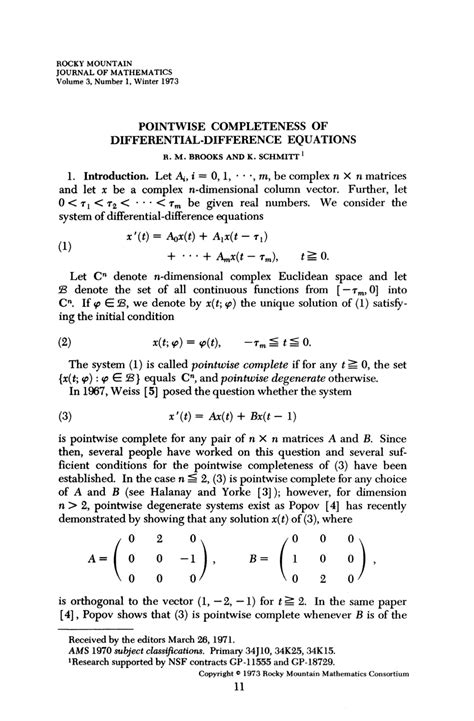 Pdf Pointwise Completeness Of Differential Difference Equations
