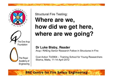 Pdf Structural Fire Testing Where Are We How Did We Get Here And