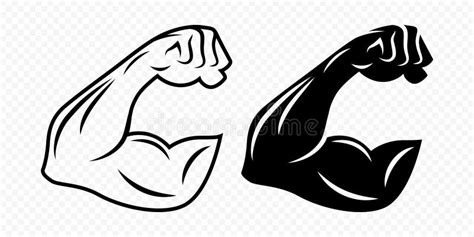 strong arm flexing bicep muscle icon set bold fitness gym logo with
