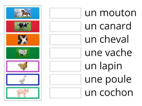 Les Animaux De La Ferme Match Up