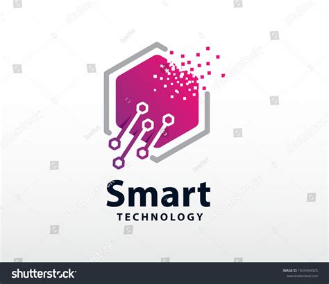 Hexagonal Modern Data Tech Logo Symbol เวกเตอร์สต็อก ปลอดค่าลิขสิทธิ์
