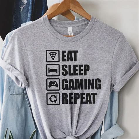 Eat Sleep Game Repeat Shirt Game Lover Shirt Gaming Tee Gaming