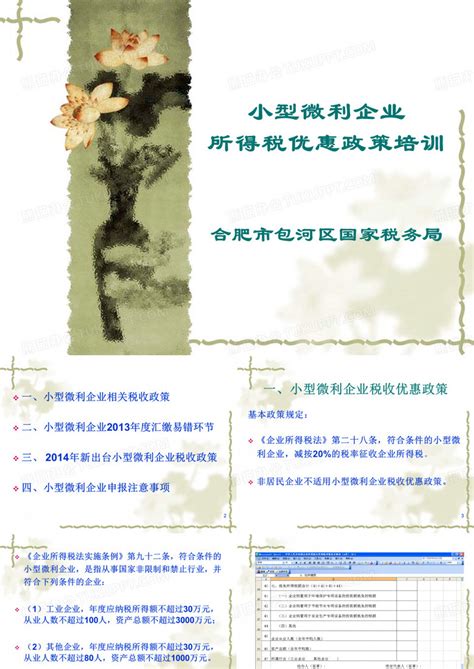 小型微利企业税收优惠政策培训ppt模板下载编号ldymdmrk熊猫办公