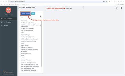 Start A New Form Template Cxforms Ai