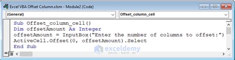 Excel VBA Offset Column Suitable Cases ExcelDemy