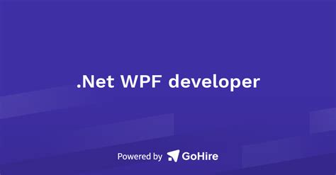 Net Wpf Developer At N Consulting Ltd Jobs At N Consulting Ltd