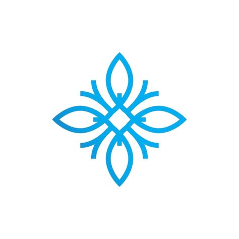 Premium Vector Company Logo In The Form Of A Simple Symmetrical Line Flower