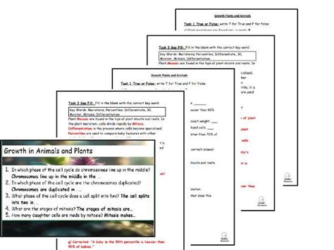 Gcse Science Growth In Plants And Animals Complete Lesson Pack For