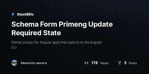 Schema Form Primeng Update Required State Stackblitz