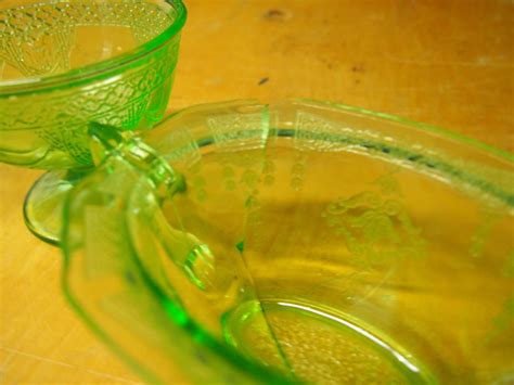 Lot Of Green Depression Glass Pieces Bodnarus Auctioneering
