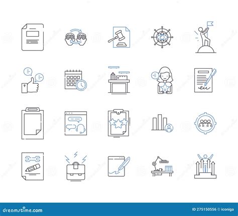 Office Administration Outline Icons Collection Office Administration