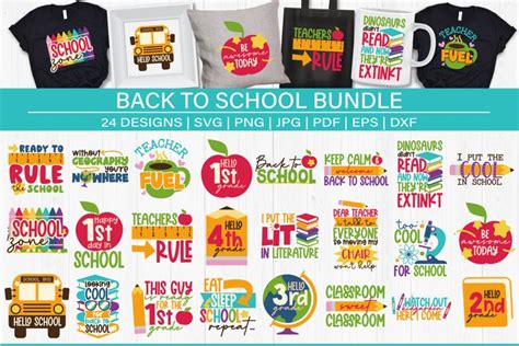 Back To School Svg Dxf Png Cut File Bundle