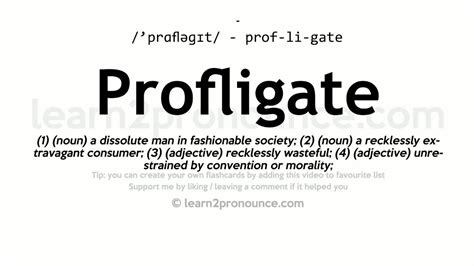 Pronunciation Of Profligate Definition Of Profligate Youtube