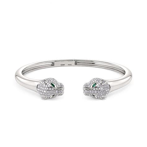 Jeulia Wild Beauty Two Leopard Sterling Silver Bangle Jeulia Jewelry