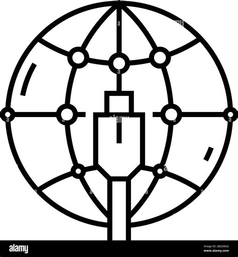 Network Connection Line Icon Concept Sign Outline Vector Illustration Linear Symbol Stock