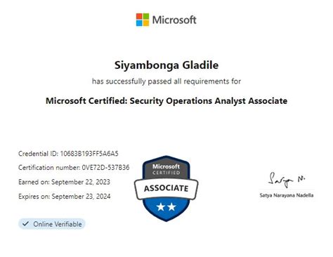 Siyambonga Gladile On Linkedin Sc200 Cybersecurity Certification Microsoftdefender