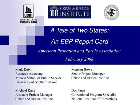 PPT A Tale Of Two States An EBP Report Card American Probation And