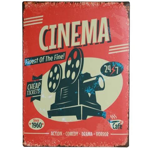 Plaque Métal Déco Cinéma 30x40 Cm Achat Vente Objet Décoration