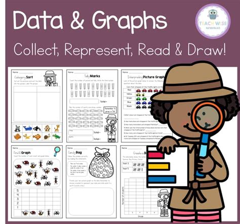 data and graphs worksheets picture graph bar graph collect